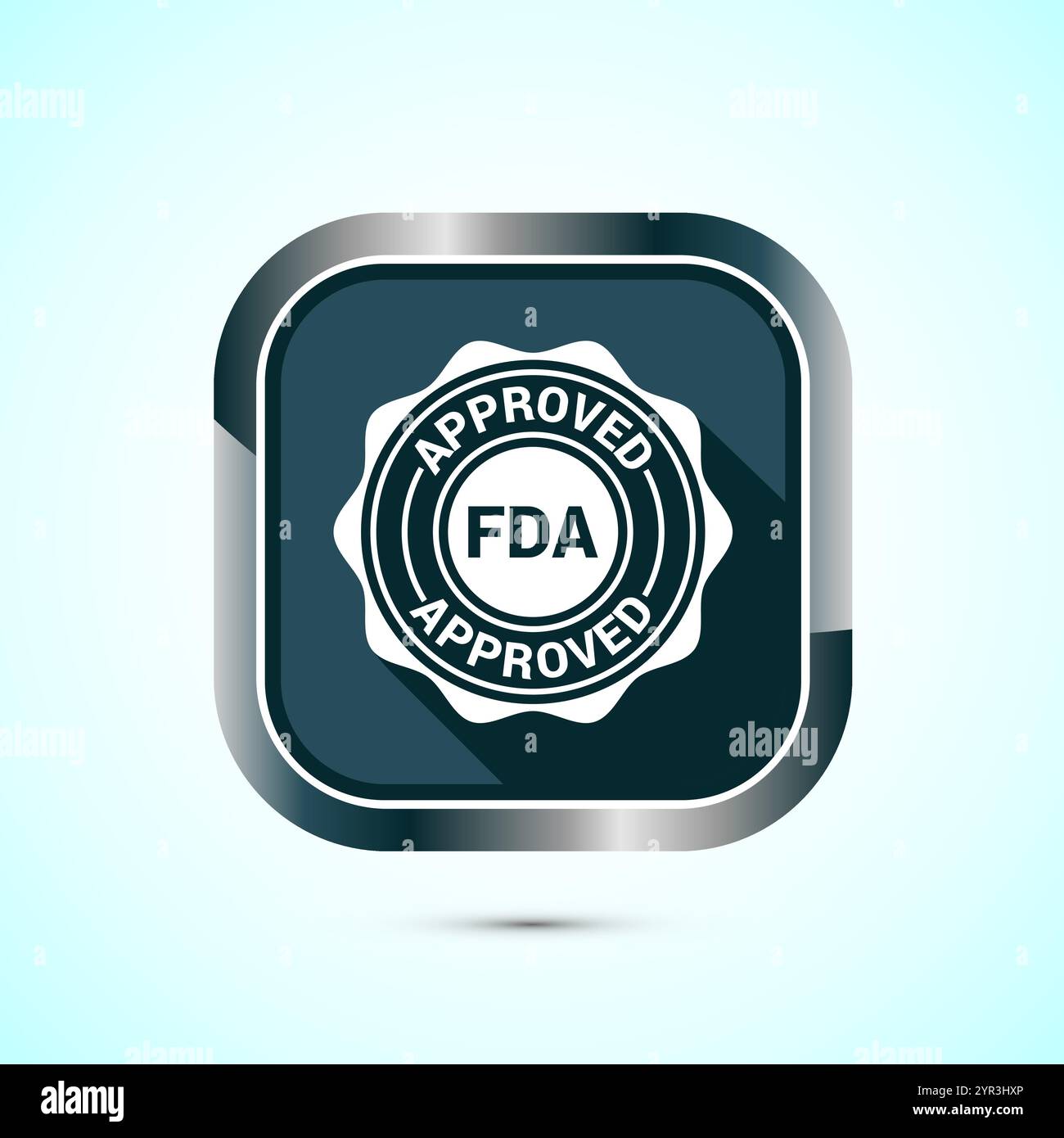 FDA approved icon, Food and Drug administration icon label, Button ...
