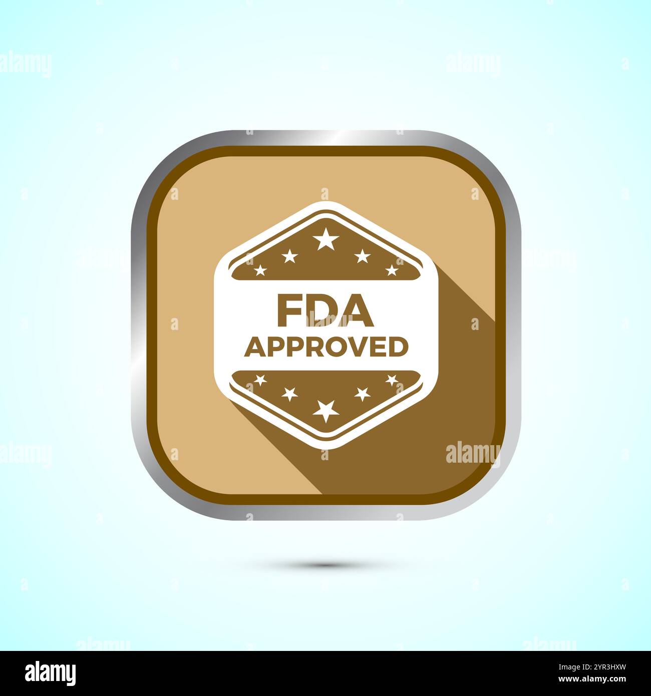 FDA approved icon, Food and Drug administration icon label, Button ...