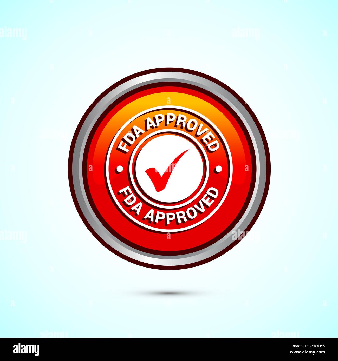 FDA approved icon, Food and Drug administration icon label, Button ...