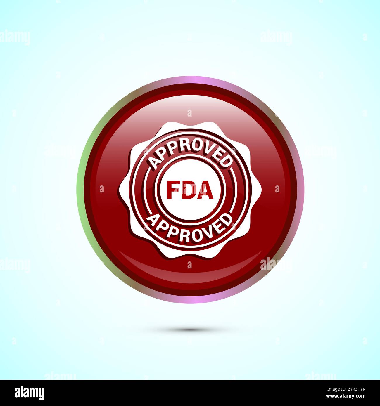 FDA approved icon, Food and Drug administration icon label, Button ...