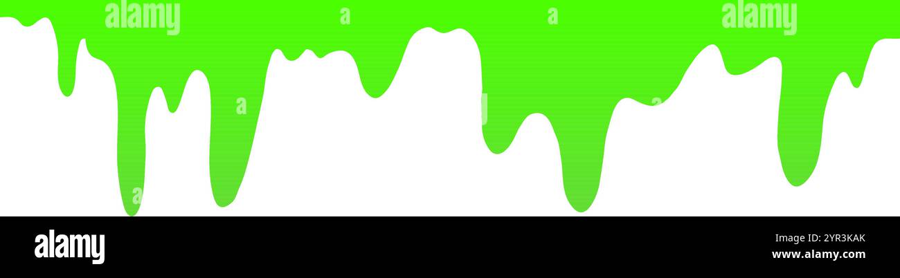 Dripping green goo with splashes and blot effects. Mucus texture blobs ...