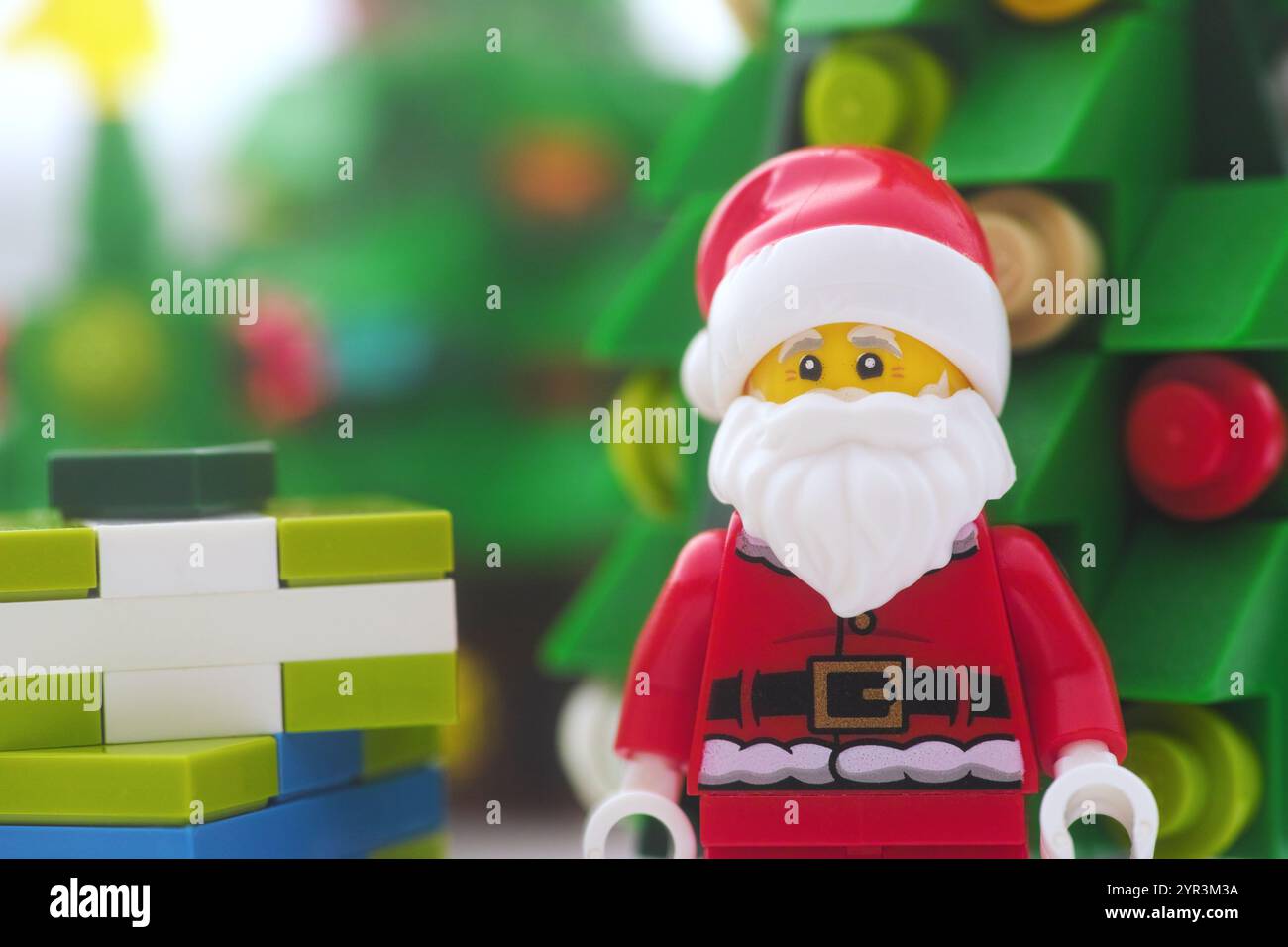 Tambov, Russian Federation - December 02, 2024 A Lego Santa Claus ...