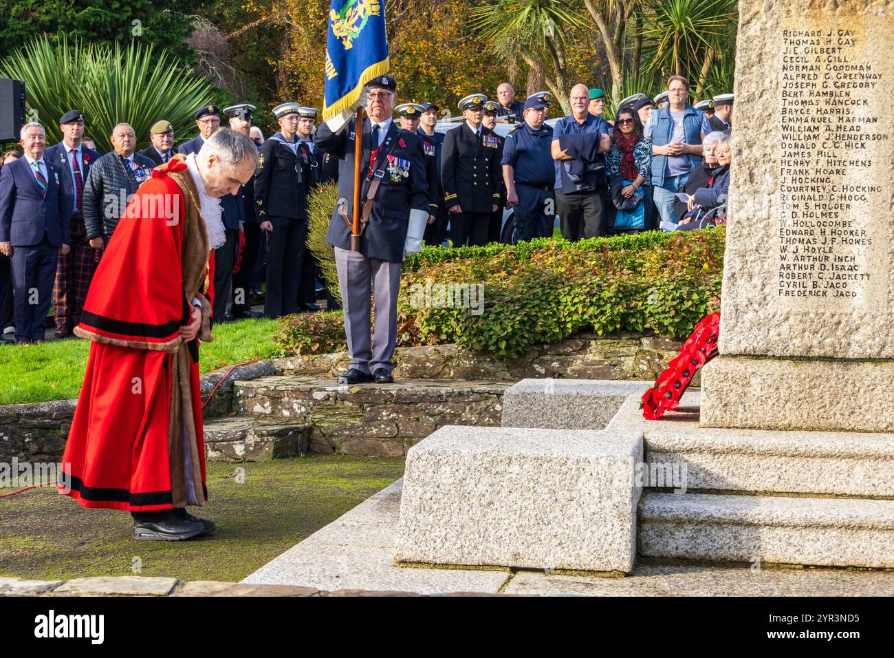 Remembrance Day 2024 in Falmouth, Cornwall Stock Photo - Alamy