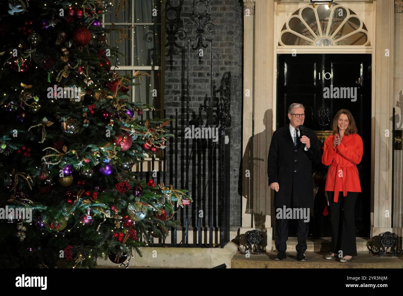 Britain's Prime Minster Keir Starmer and his wife Victoria, attend a ...