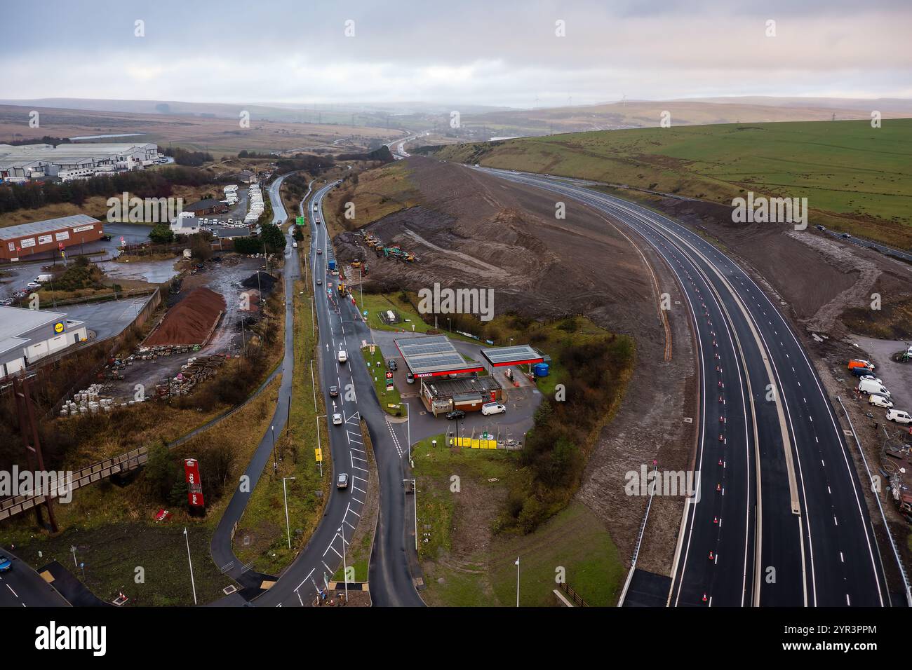 Aerial view of the construction of the new A465 Dual Carriageway at ...
