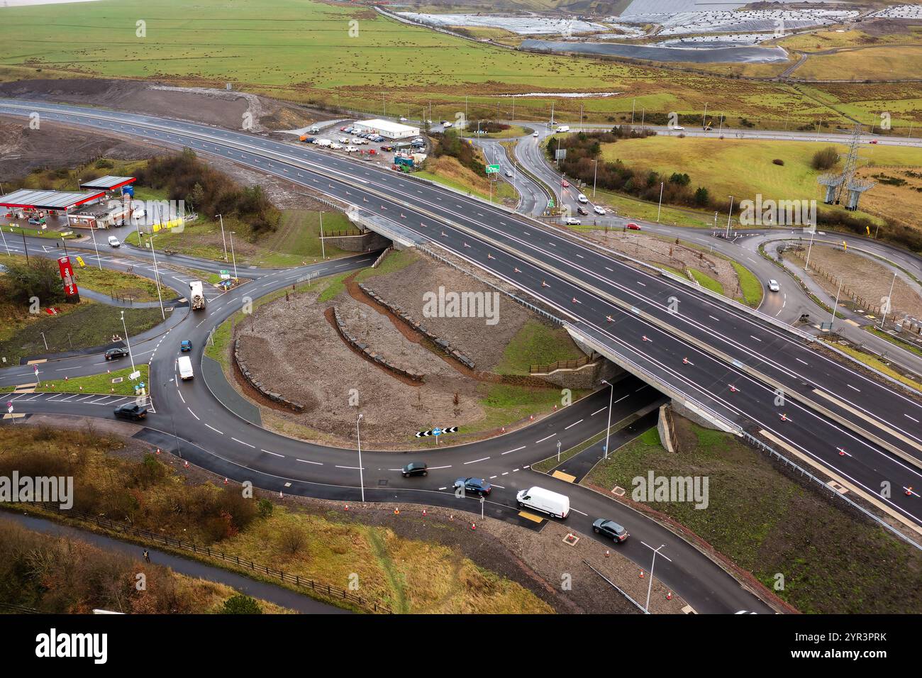 Aerial view of the construction of the new A465 Dual Carriageway at ...