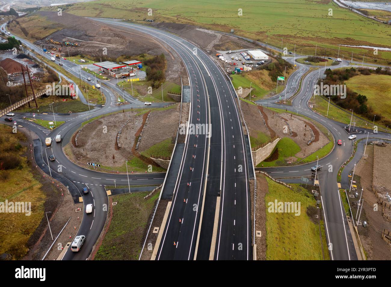 Aerial view of the construction of the new A465 Dual Carriageway at ...