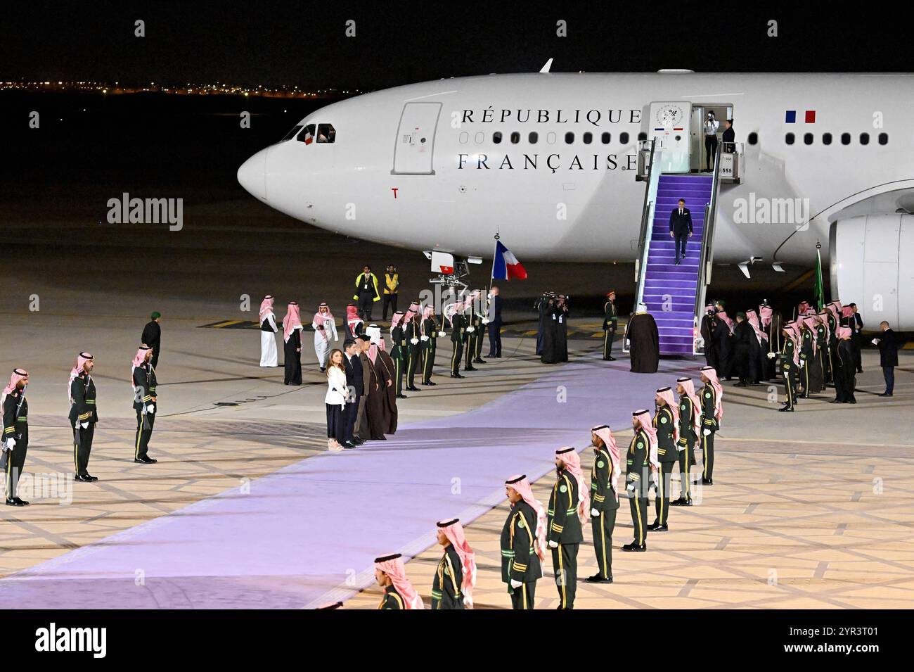 Riyadh, Saudi Arabia. 02nd Dec, 2024. French President Emmanuel Macron ...