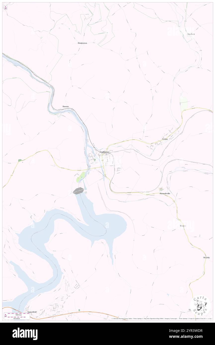 Confluence pennsylvania map Cut Out Stock Images & Pictures - Alamy