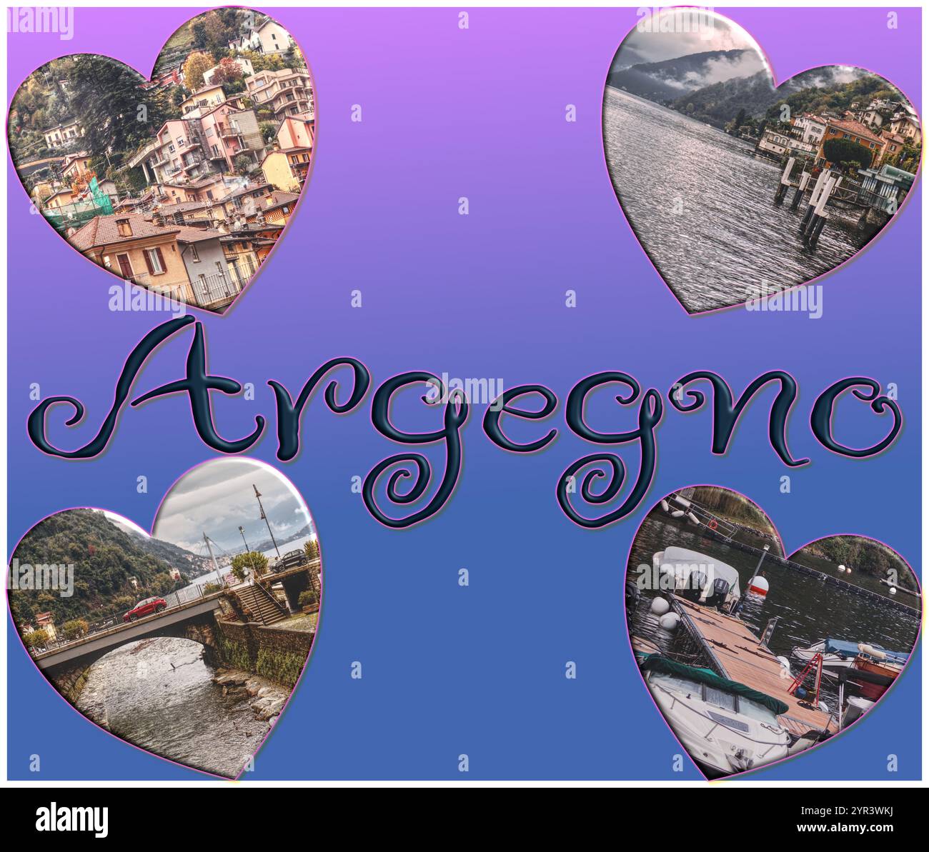 Postcard from Argegno on Lake Como Stock Photo - Alamy