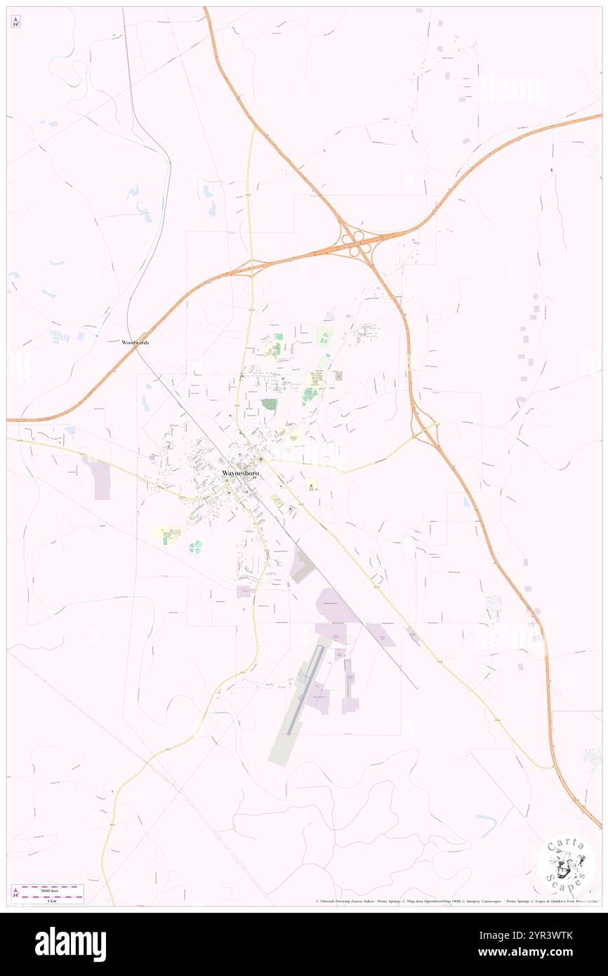 Map of waynesboro mississippi Cut Out Stock Images & Pictures - Alamy
