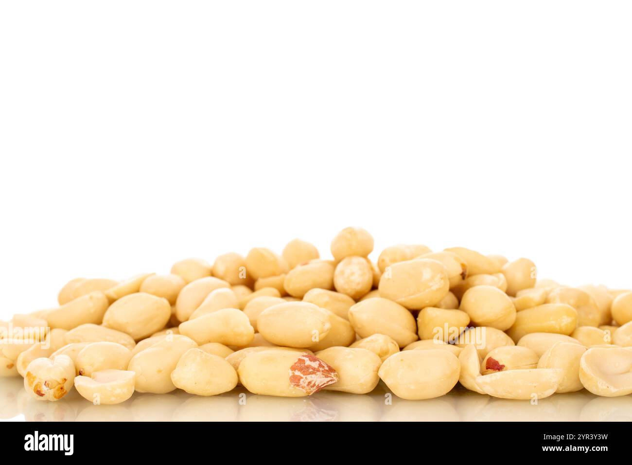 Roasted peanuts, macro, isolated on white background Stock Photo - Alamy