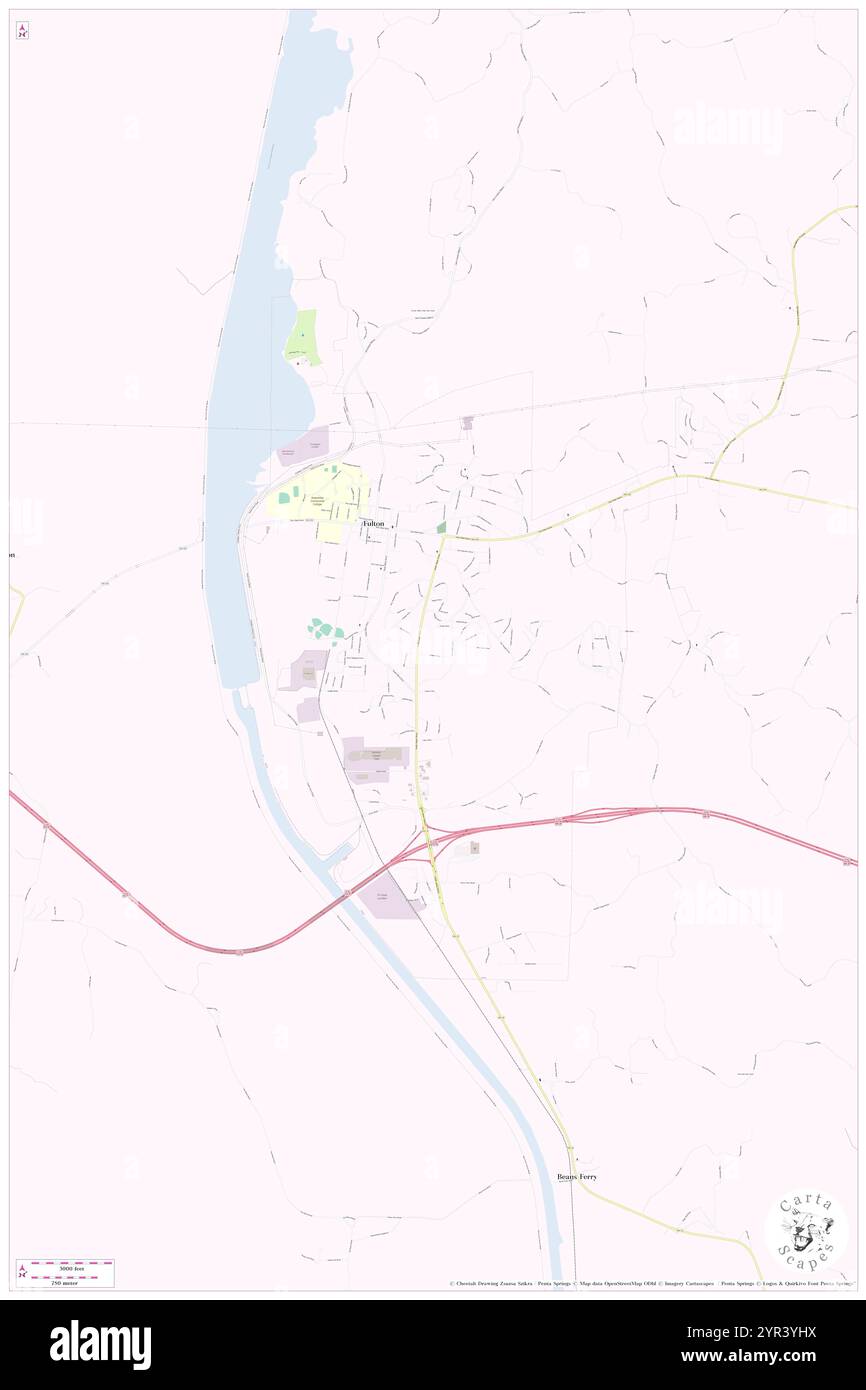 Map of fulton mississippi Cut Out Stock Images & Pictures - Alamy