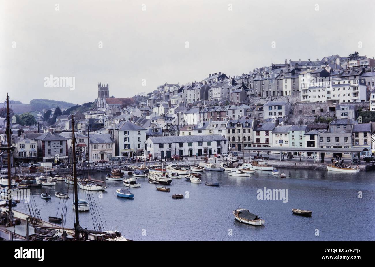 Historical photo of Brixham Harbour and The Strand in 1960s, Devon ...