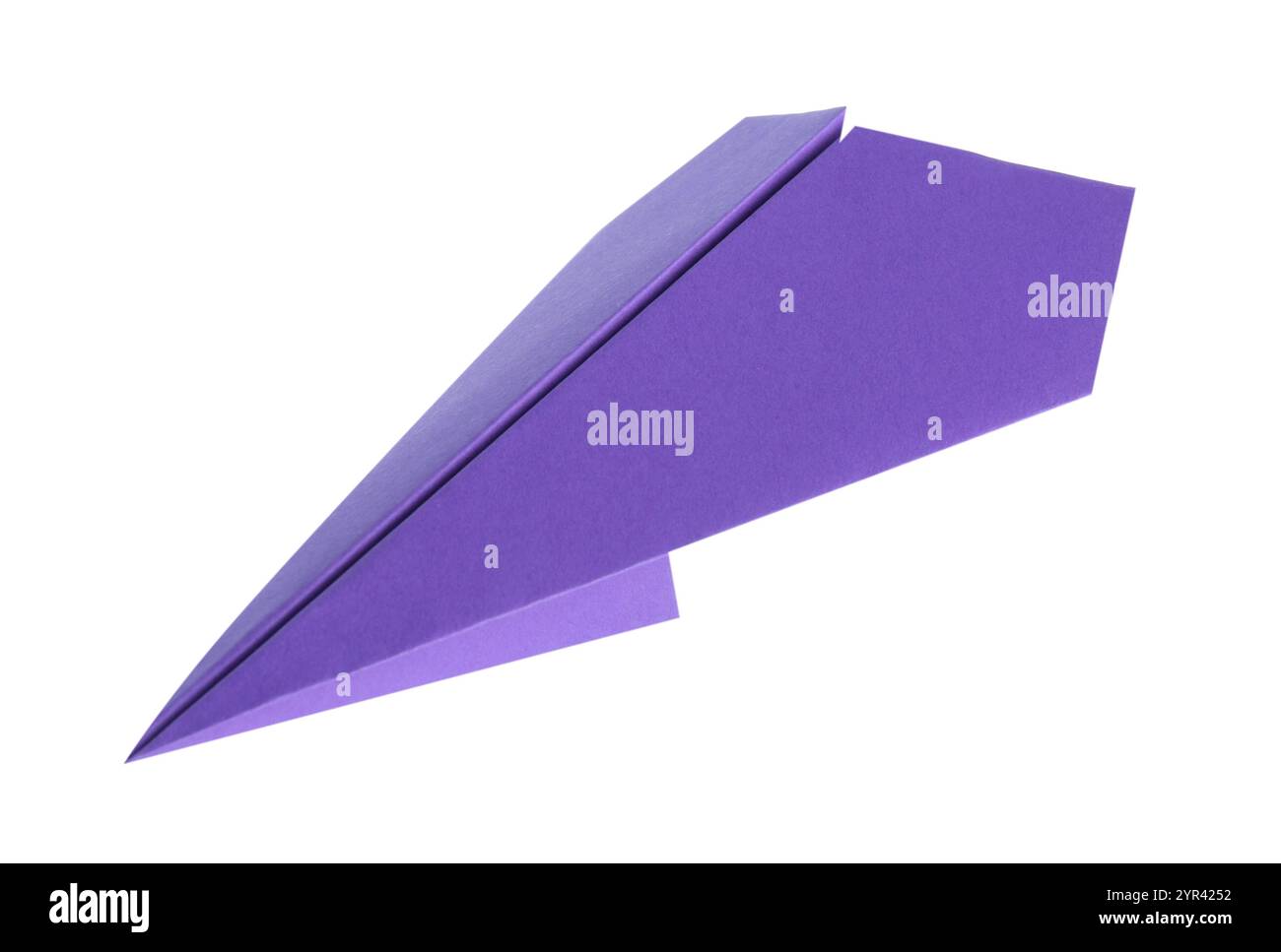 One handmade purple paper plane isolated on white Stock Photo - Alamy