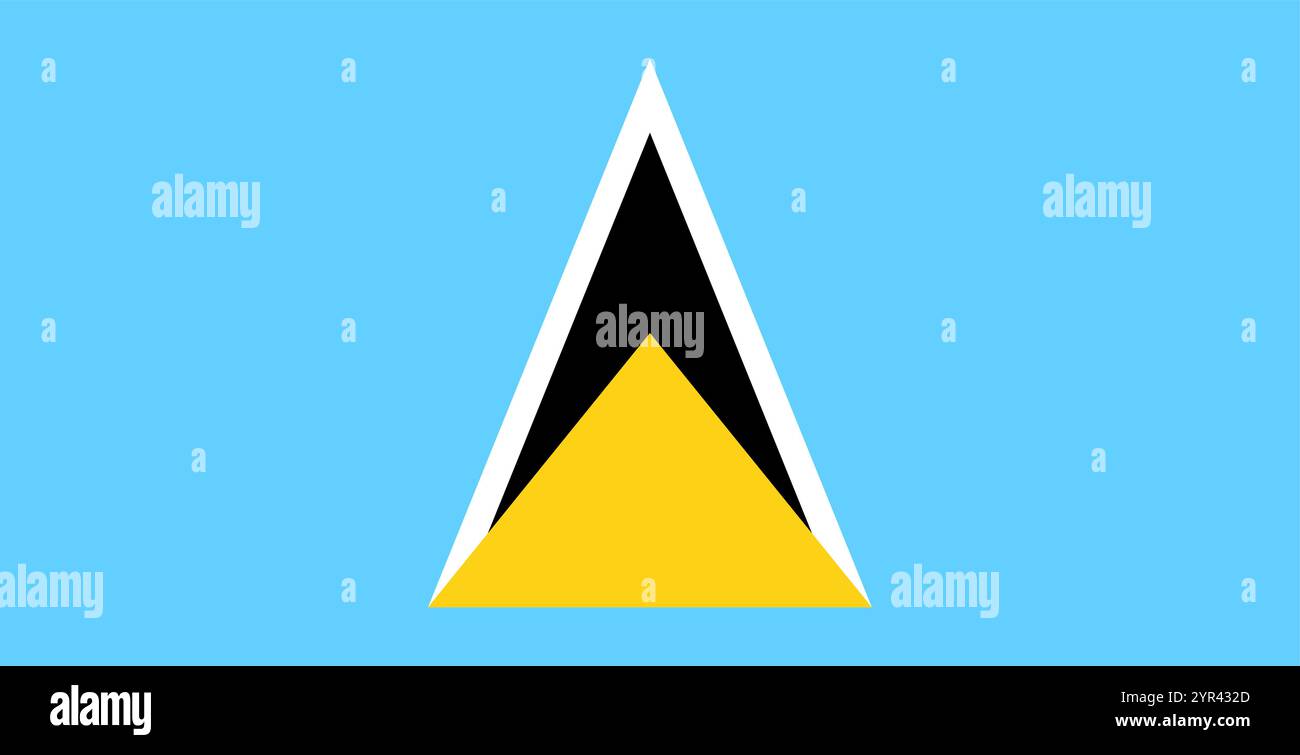Saint Lucia flag in official colors, dimensions and aspect ratio ...