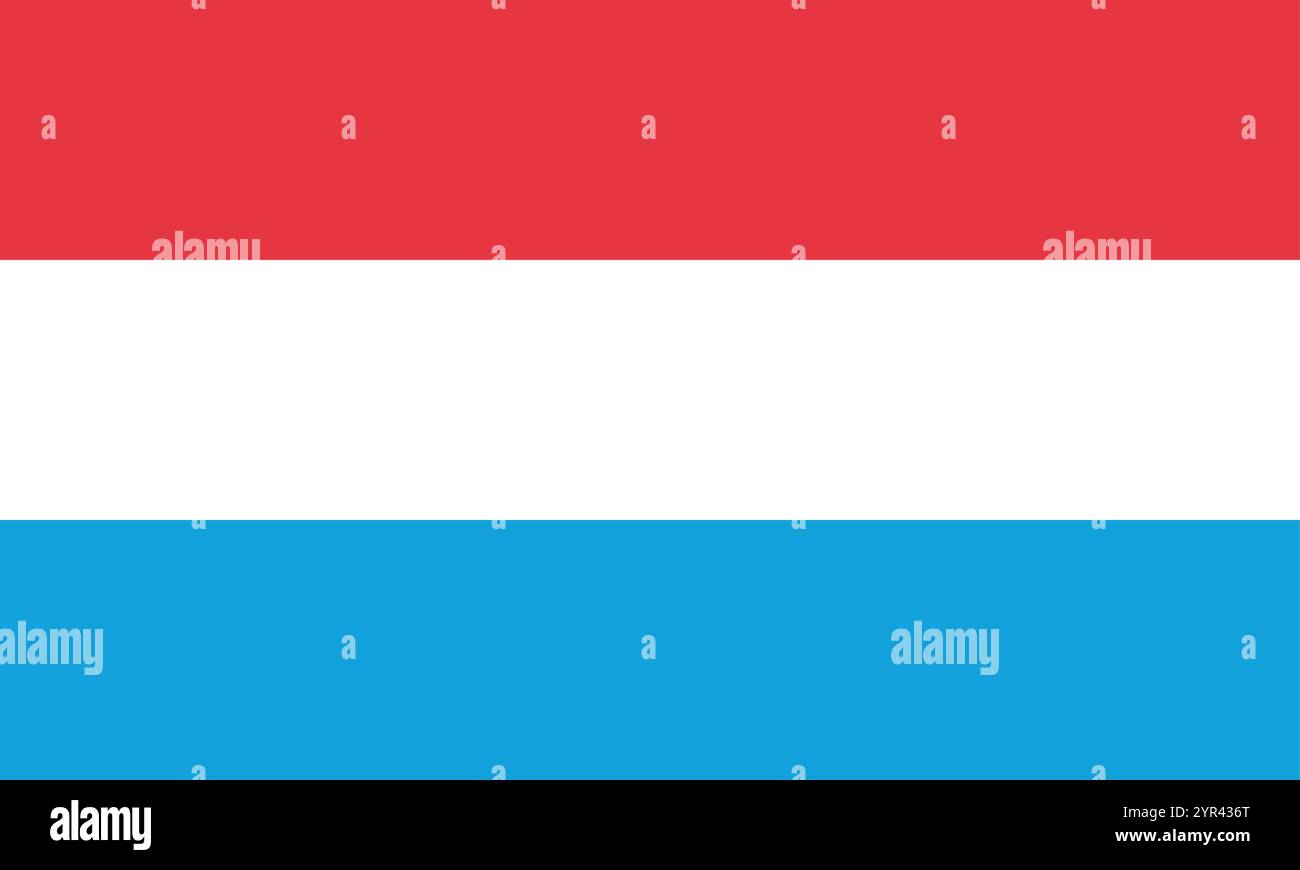Luxembourg flag in official colors, dimensions and aspect ratio. Vector ...