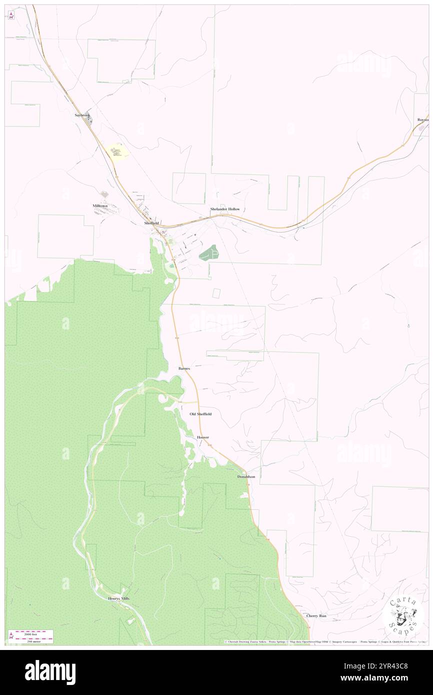 Sheffield pennsylvania map Cut Out Stock Images & Pictures - Alamy