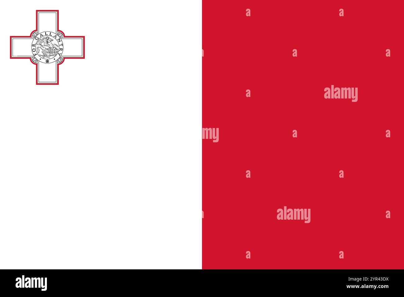 Malta flag in official colors, dimensions and aspect ratio. Vector flag ...