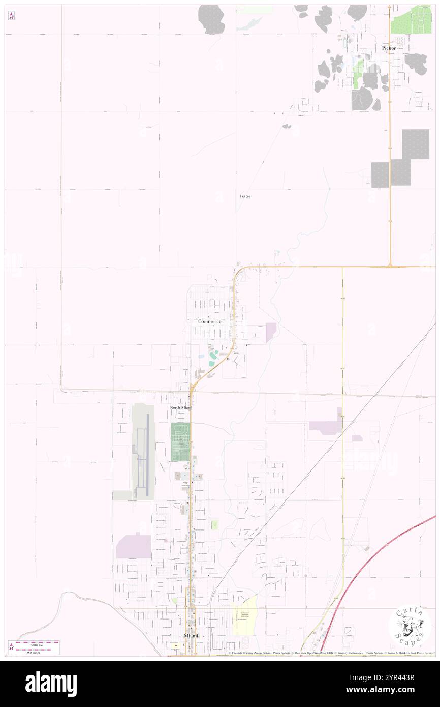 Map of commerce oklahoma Cut Out Stock Images & Pictures - Alamy