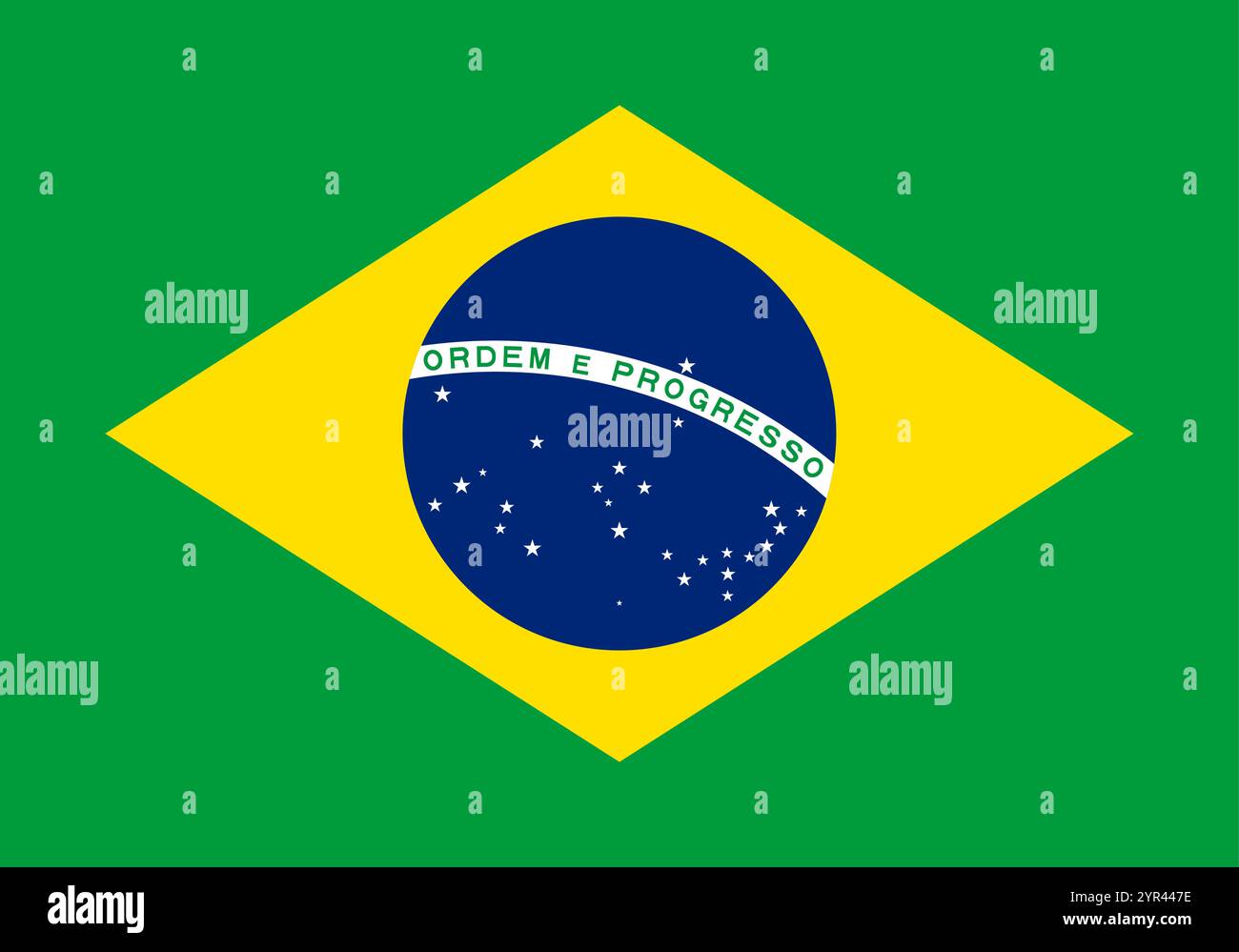 Brazil flag in official colors, dimensions and aspect ratio. Vector ...