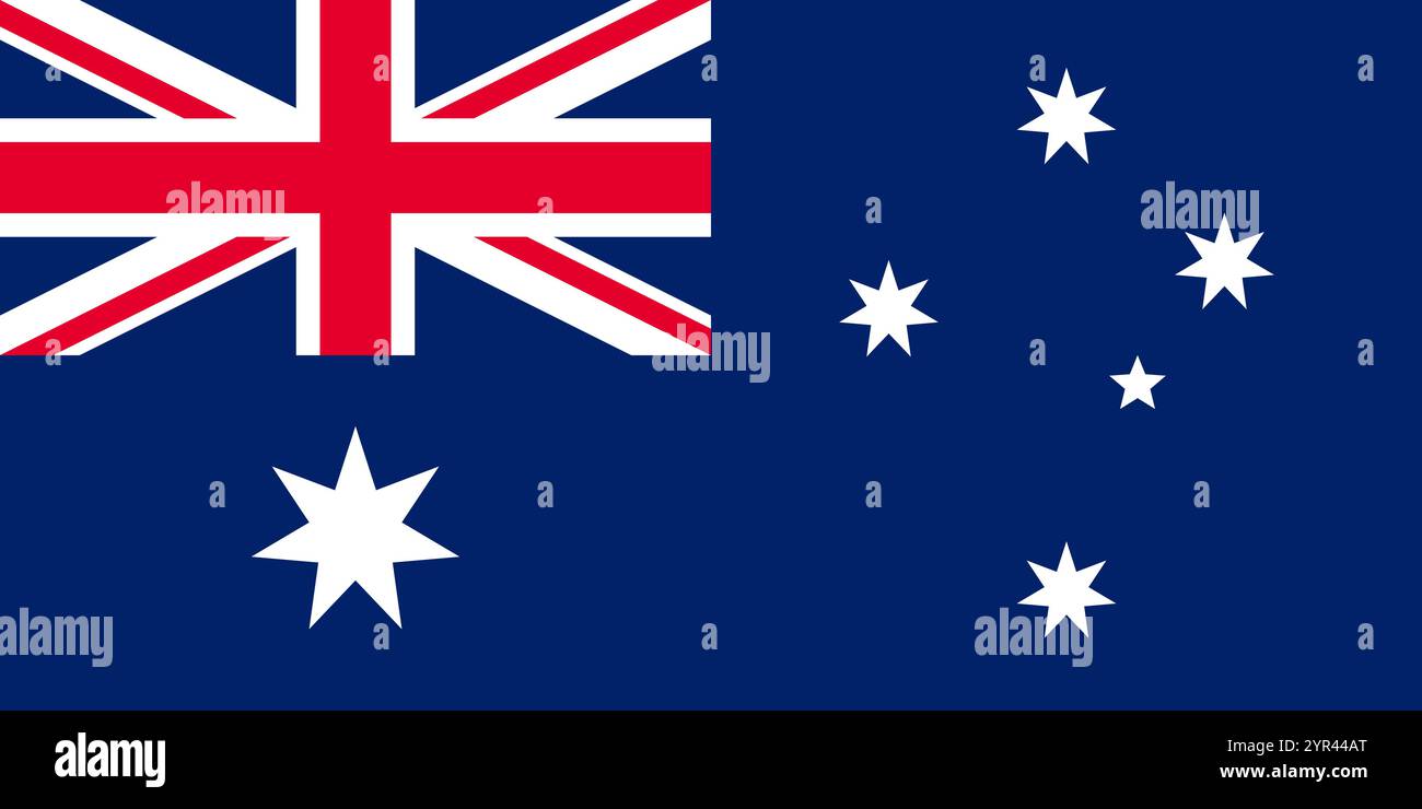 Australia flag in official colors, dimensions and aspect ratio. Vector ...