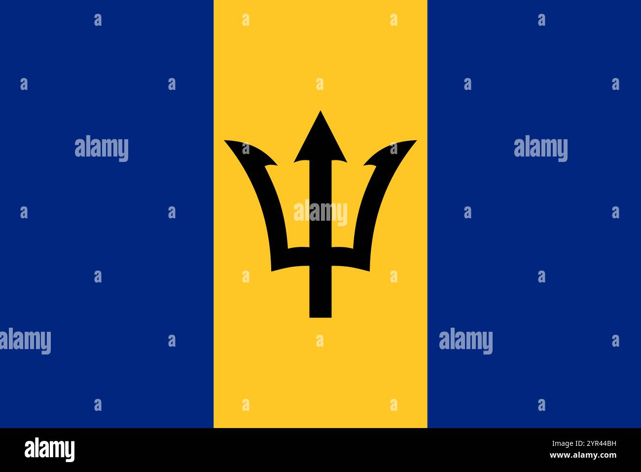Barbados flag in official colors, dimensions and aspect ratio. Vector ...