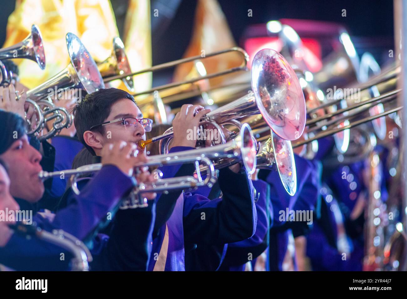 The Upper Darby High School Marching Band performs during Camp Out For ...