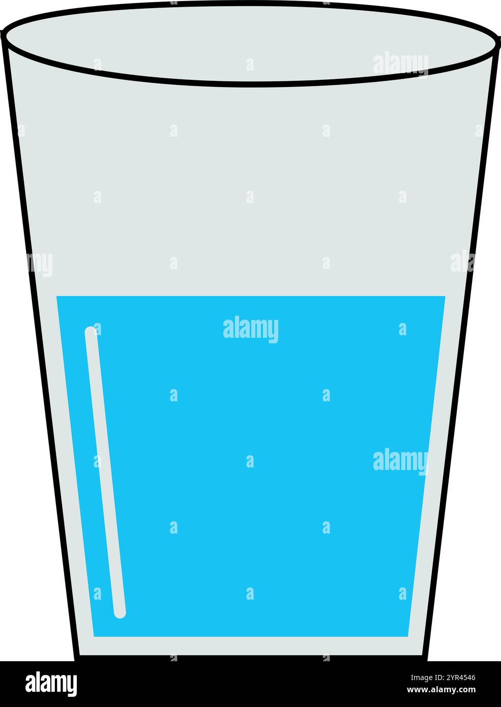 Glass of water vector illustration isolated. Flat cartoon clip art with ...