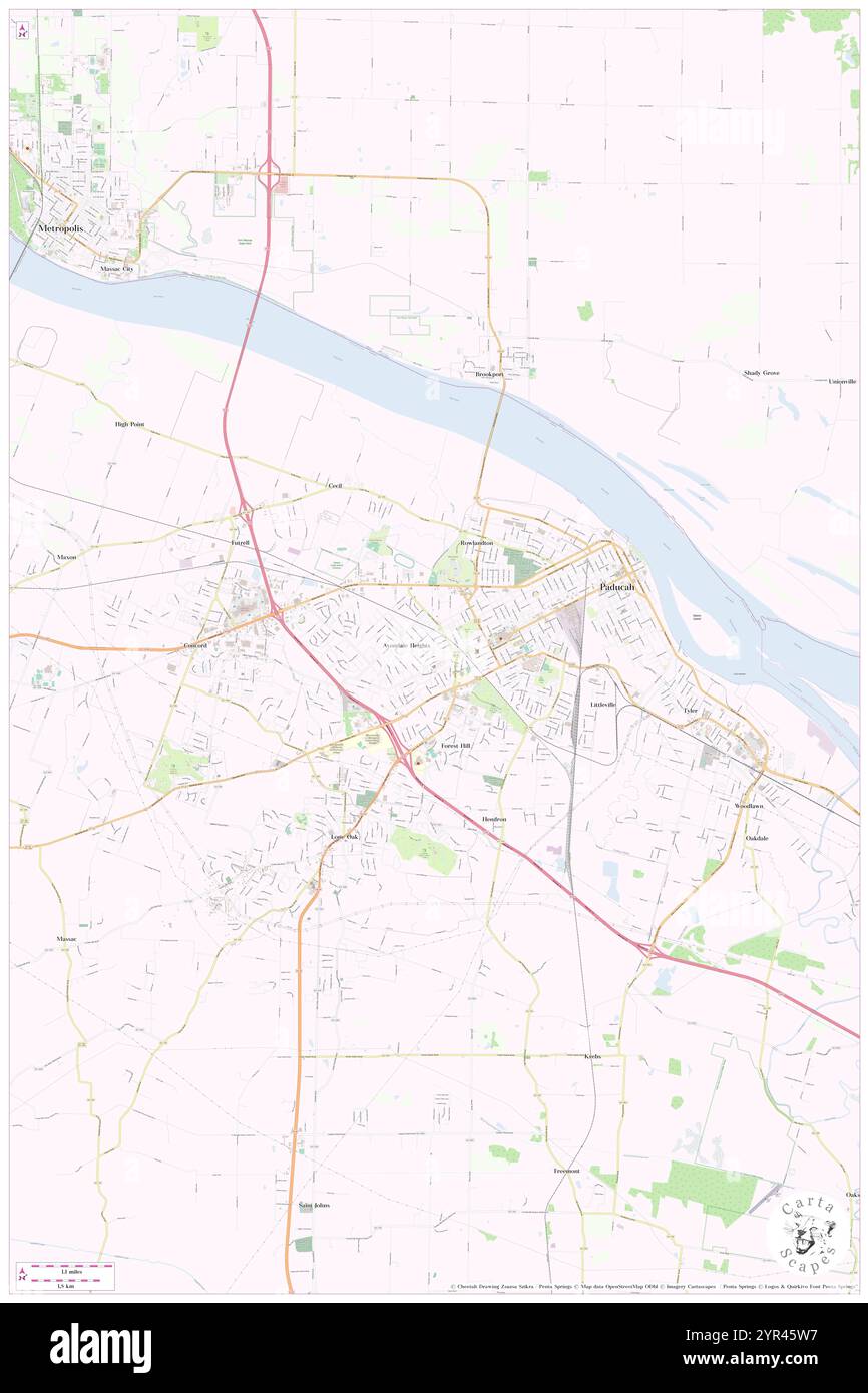 Map of paducah Cut Out Stock Images & Pictures - Alamy