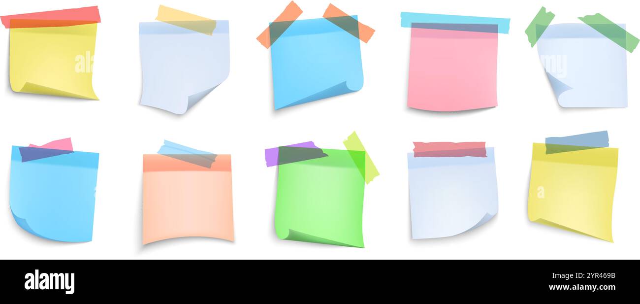 Sticky office paper sheets Stock Vector Images - Alamy