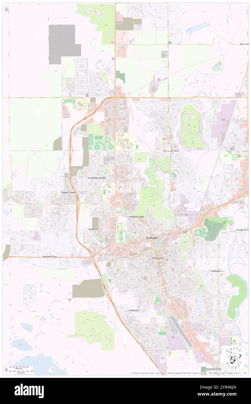 Kalispell map Cut Out Stock Images & Pictures - Alamy