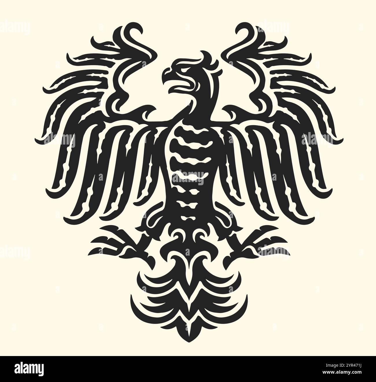 Heraldic eagle with outstretched wings, coat of arms. Emblem or symbol ...