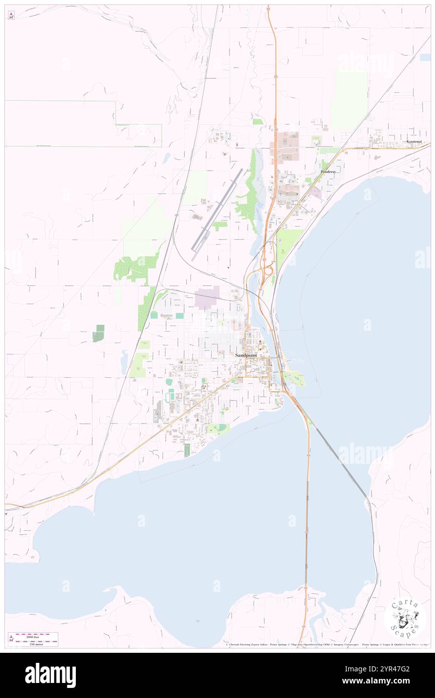 Map of sandpoint Cut Out Stock Images & Pictures - Alamy
