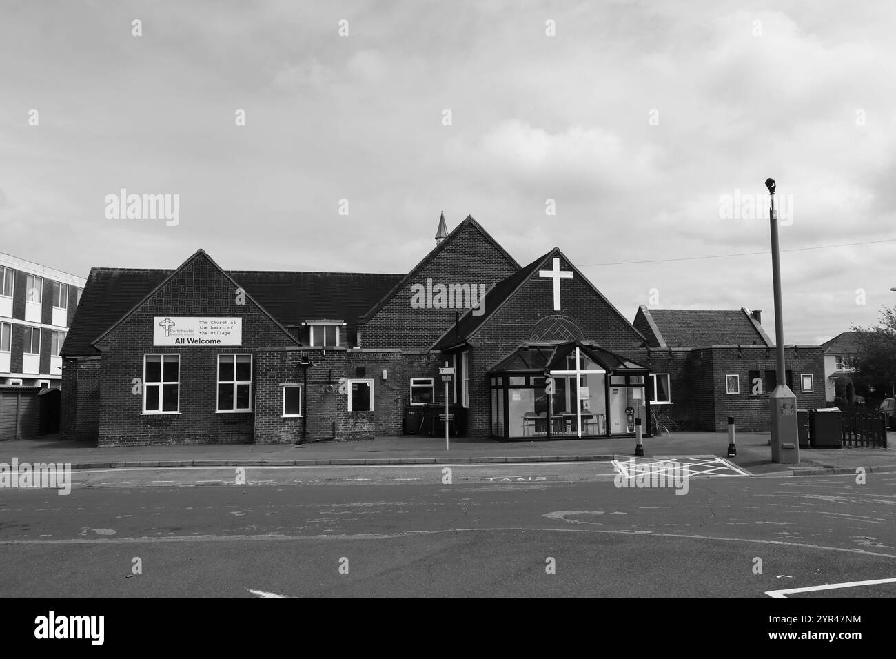 Portchester, Fareham, Hampshire, England. 10 August 2024. Grayscale ...
