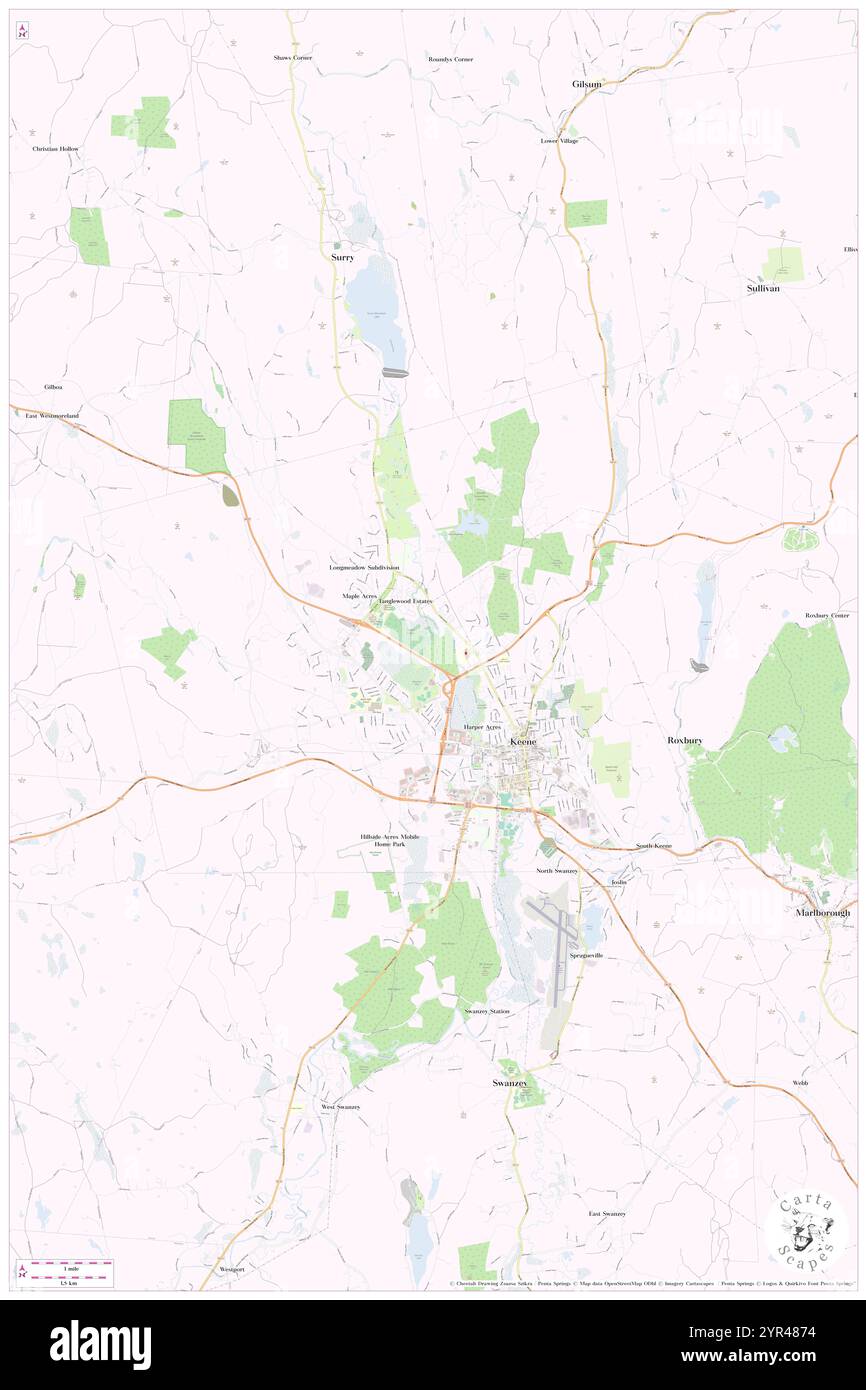 Map of keene new hampshire Cut Out Stock Images & Pictures - Alamy