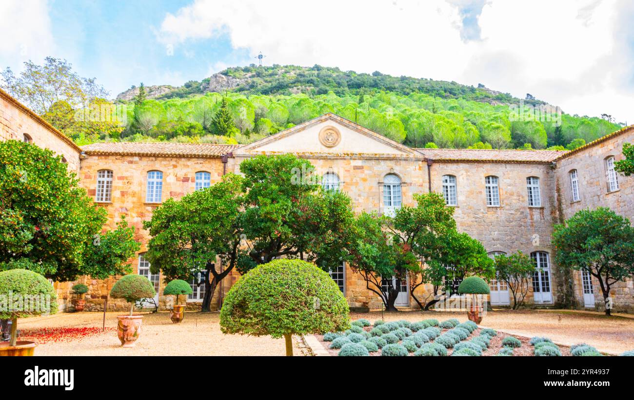 Fontfroide Abbey or Abbaye de Fontfroide is monastery in France gothic ...