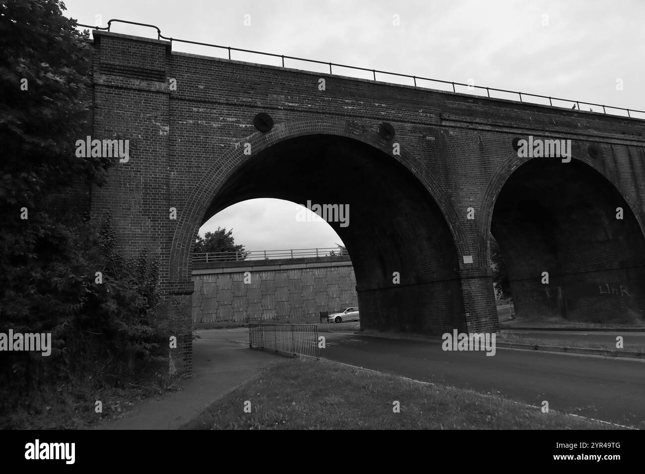 Fareham, Hampshire, England. 14 August 2024. Grayscale, dark, two ...