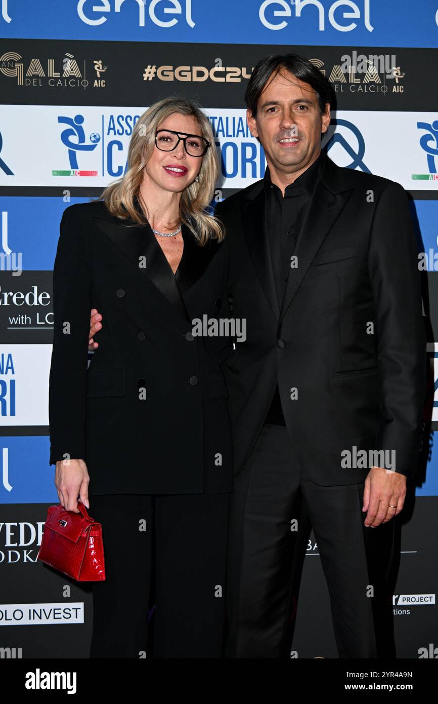 Umberto CalcagnoMilano, Galà del Calcio 2024.nella foto Simone Inzaghi e moglie Gaia Lucariello ...
