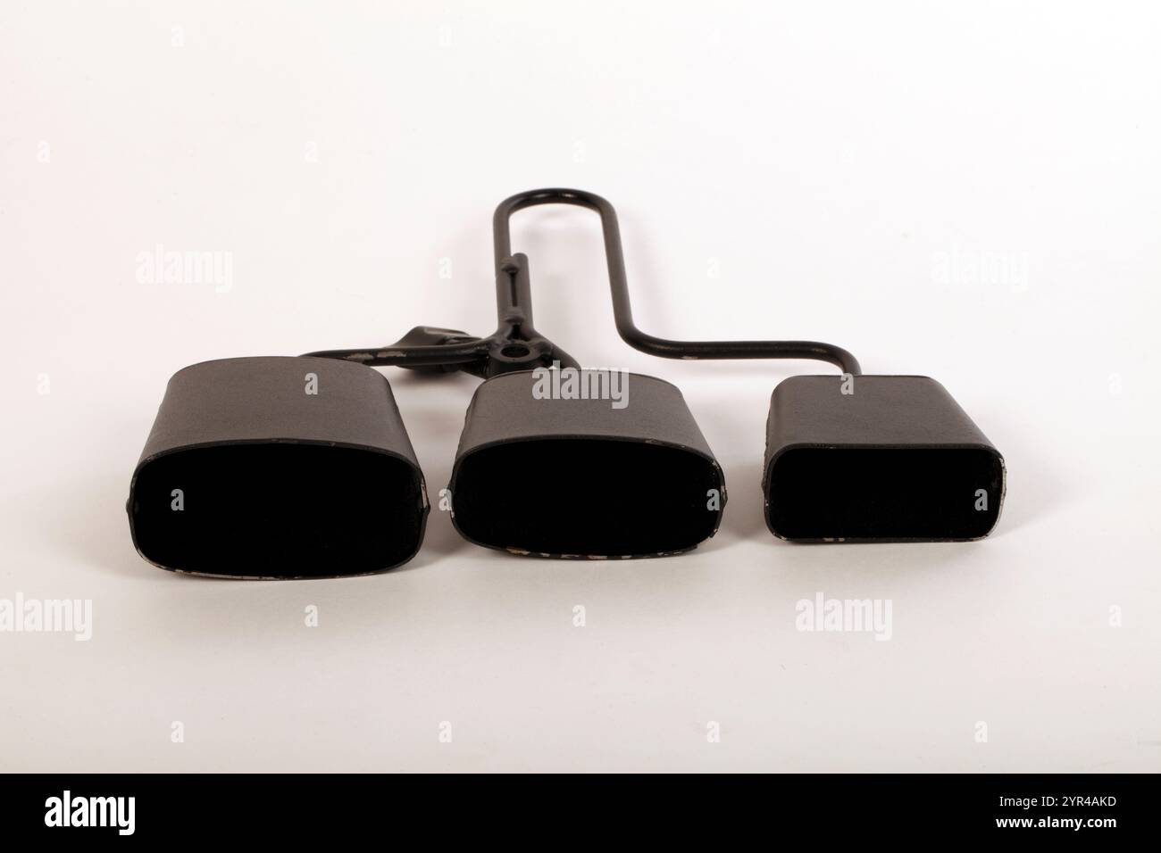 Set of three differently tuned cowbells High medium and low Stock Photo ...