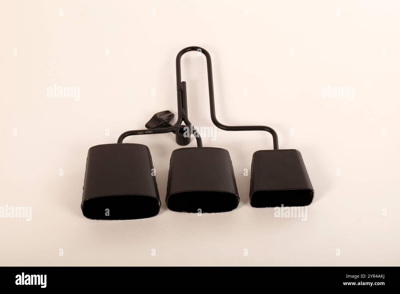 Set of three differently tuned cowbells High medium and low Stock Photo ...