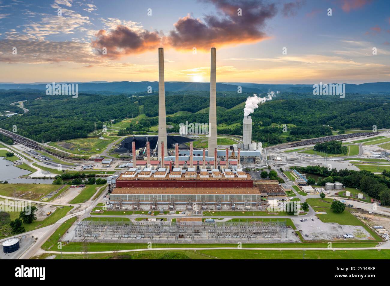 Electric energy production from fossil fuel. Kingston power station in ...
