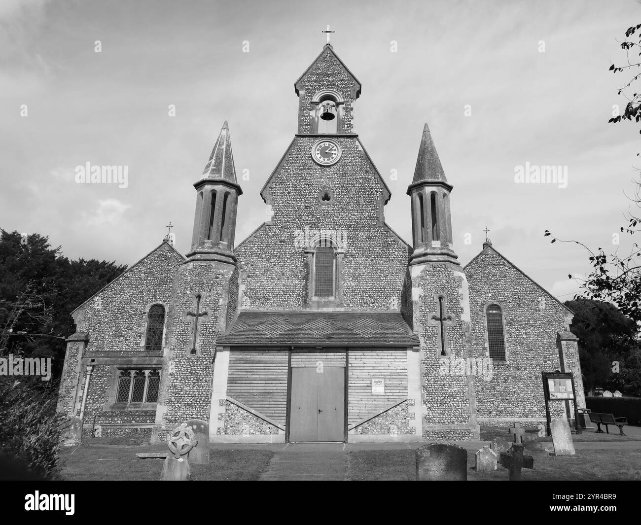 Emsworth, Hampshire, England. 26 August 2024. Grayscale view of the ...