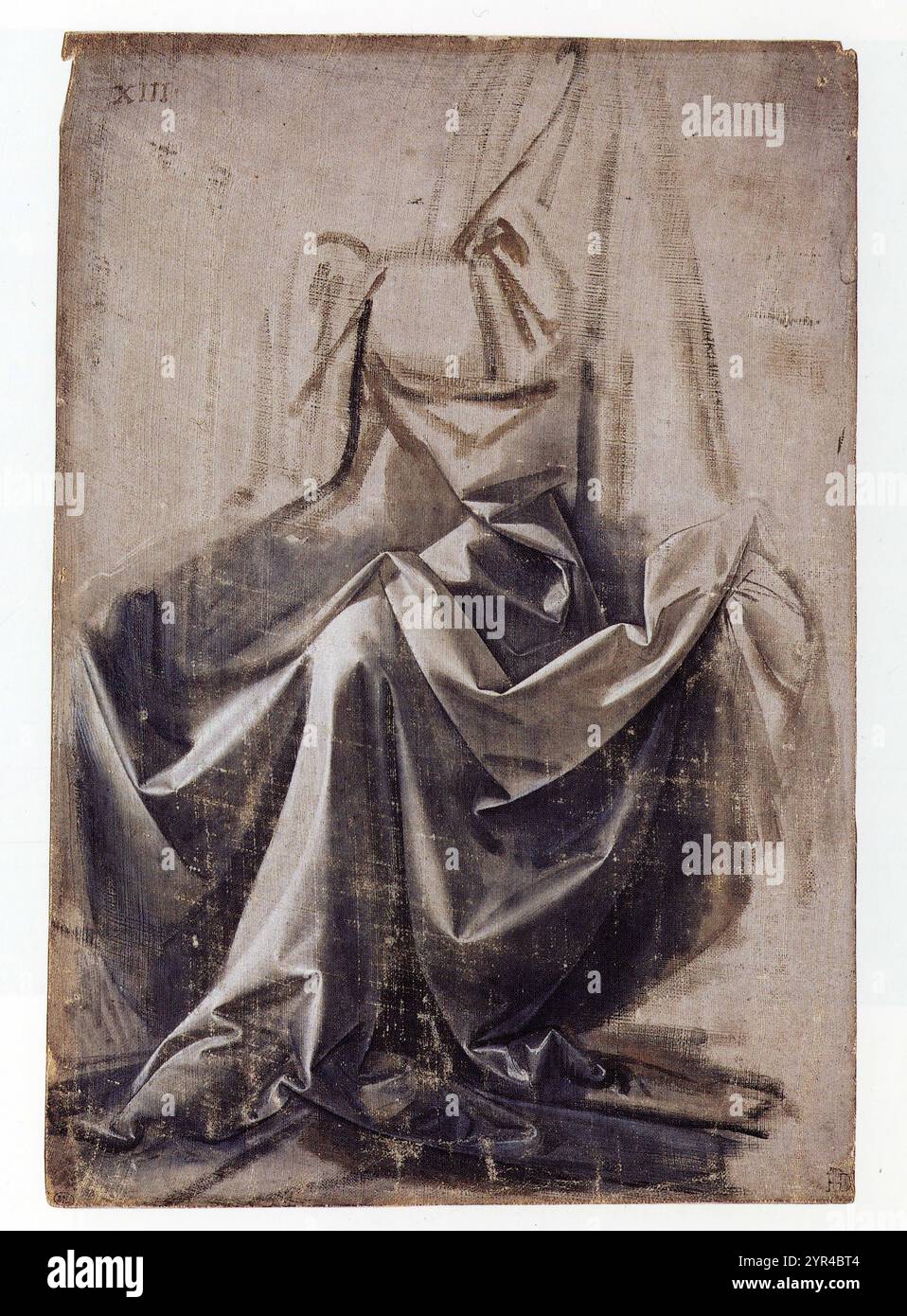 LEONARDO DA VINCI.1452-1519.DRAPERY FOR A SEATED FIGURE Stock Photo - Alamy