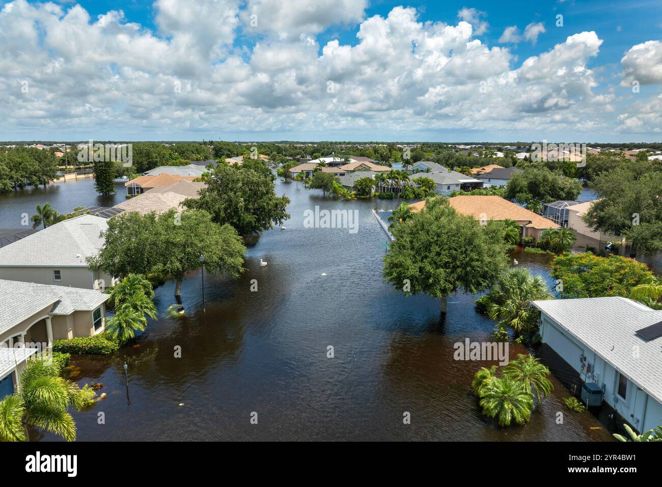 Flooding in Florida caused by tropical storm from hurricane rainfall ...