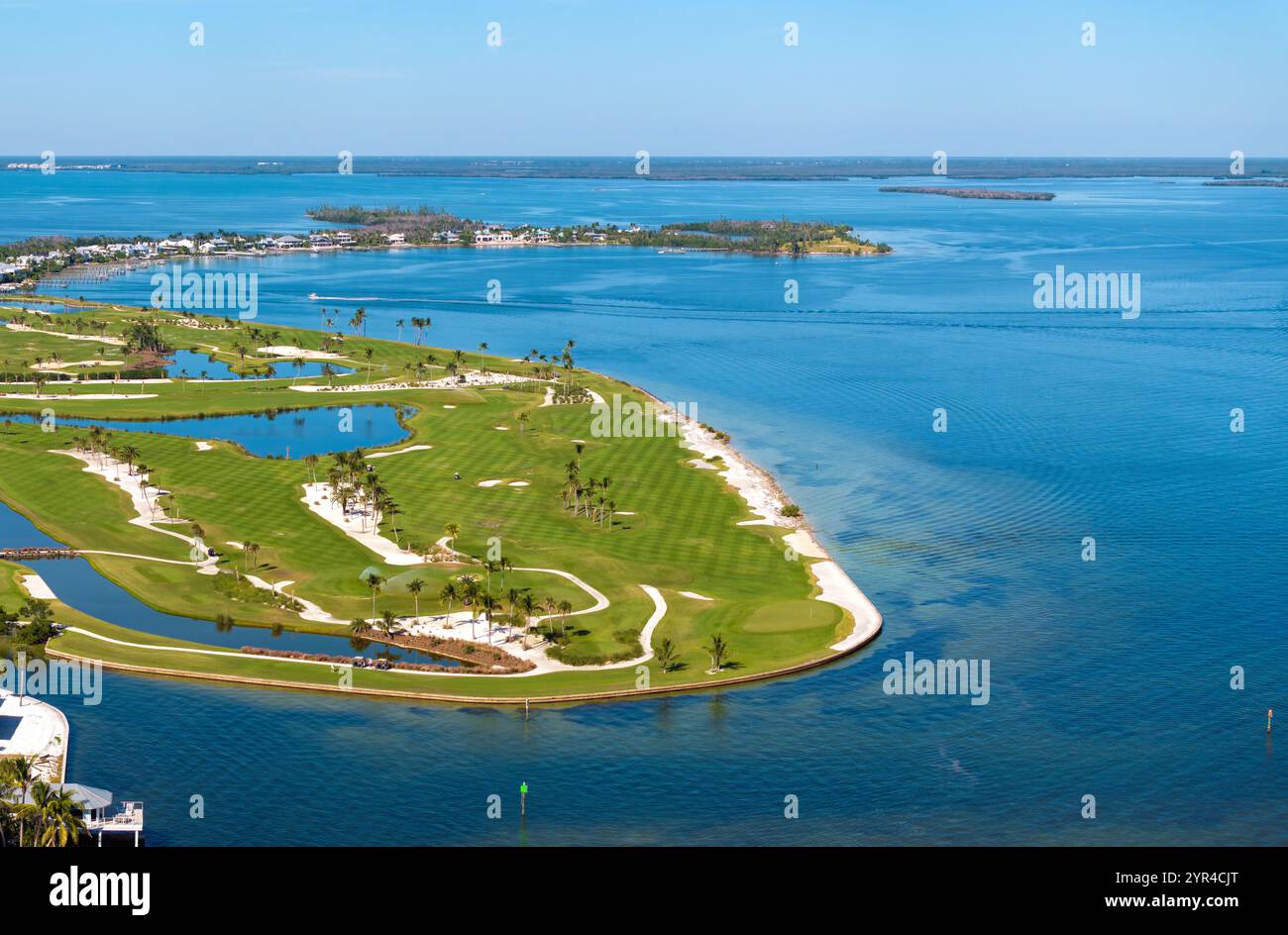 Large golf course and sports grounds with green grass in Boca Grande ...