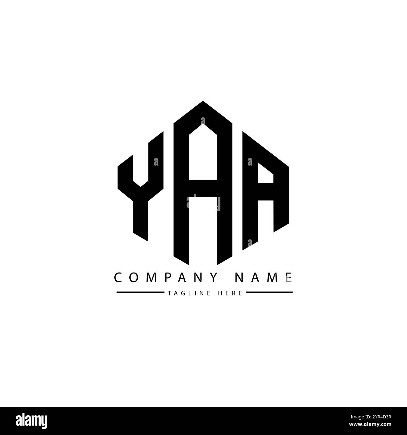 YAA letter logo design with polygon shape. YAA polygon and cube shape ...