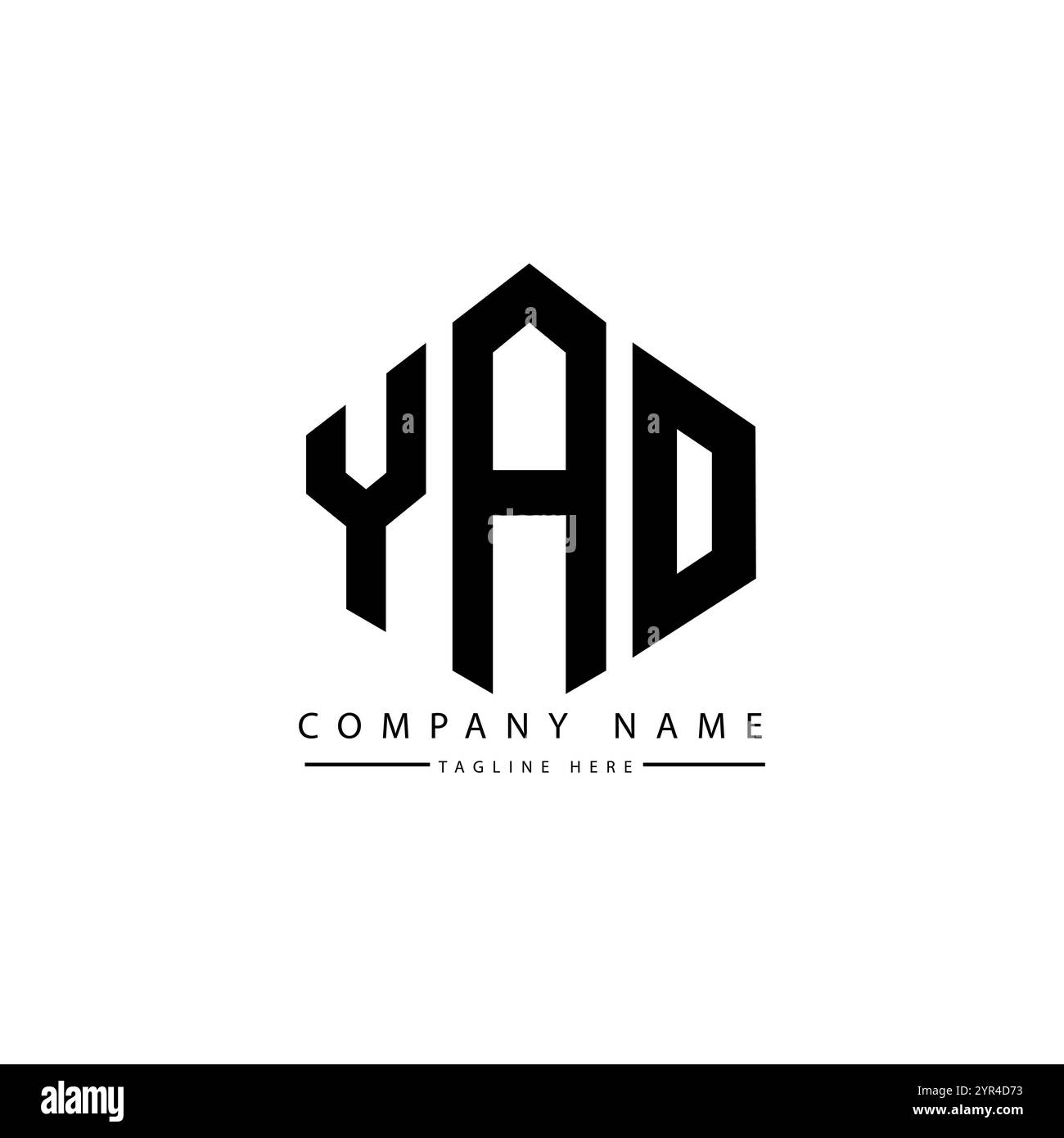 YAO letter logo design with polygon shape. YAO polygon and cube shape ...