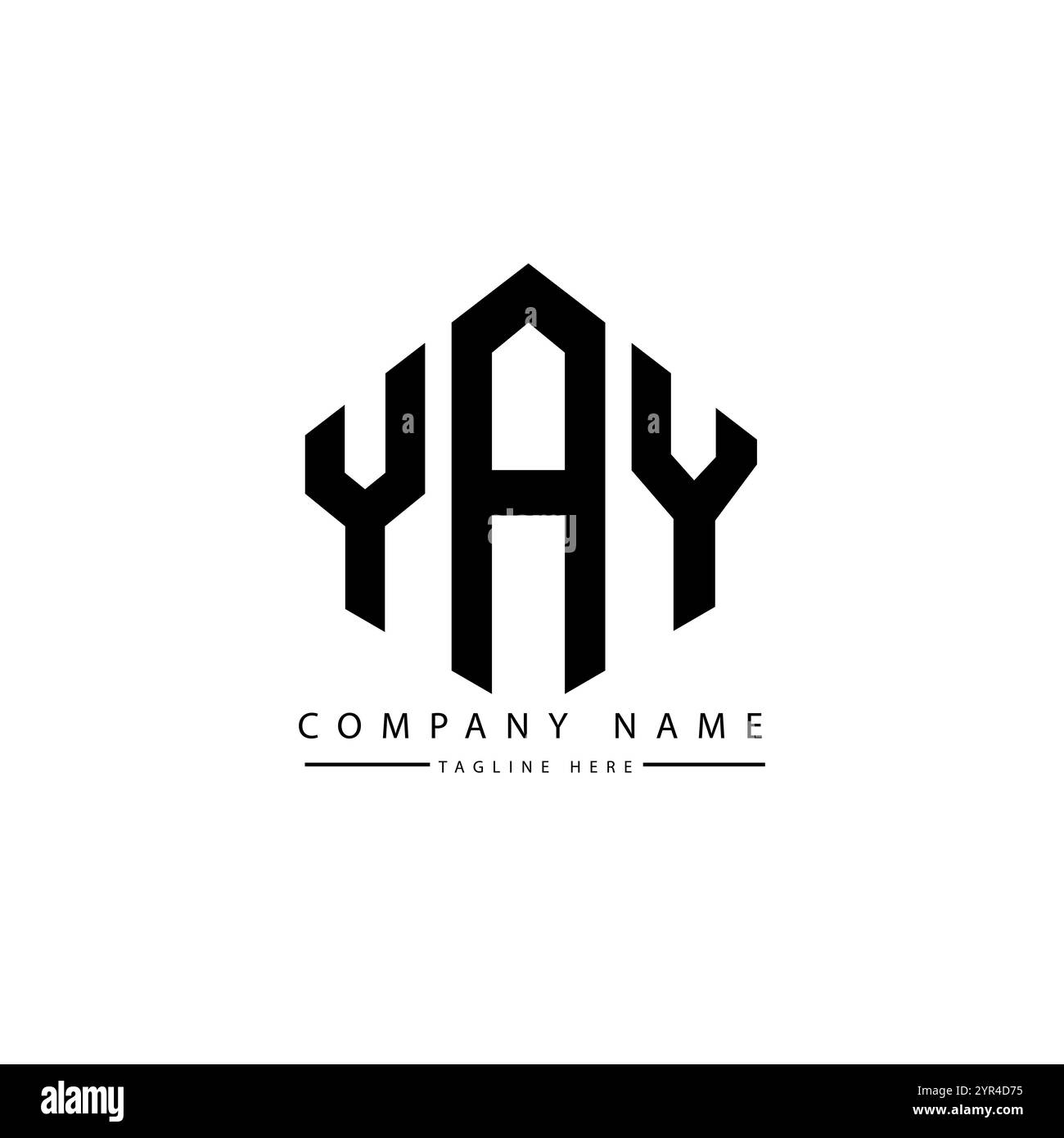 YAY letter logo design with polygon shape. YAY polygon and cube shape ...