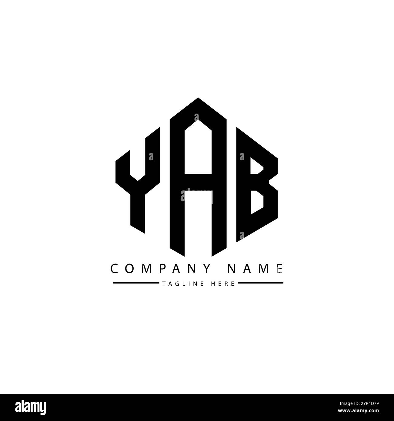 YAB letter logo design with polygon shape. YAB polygon and cube shape ...
